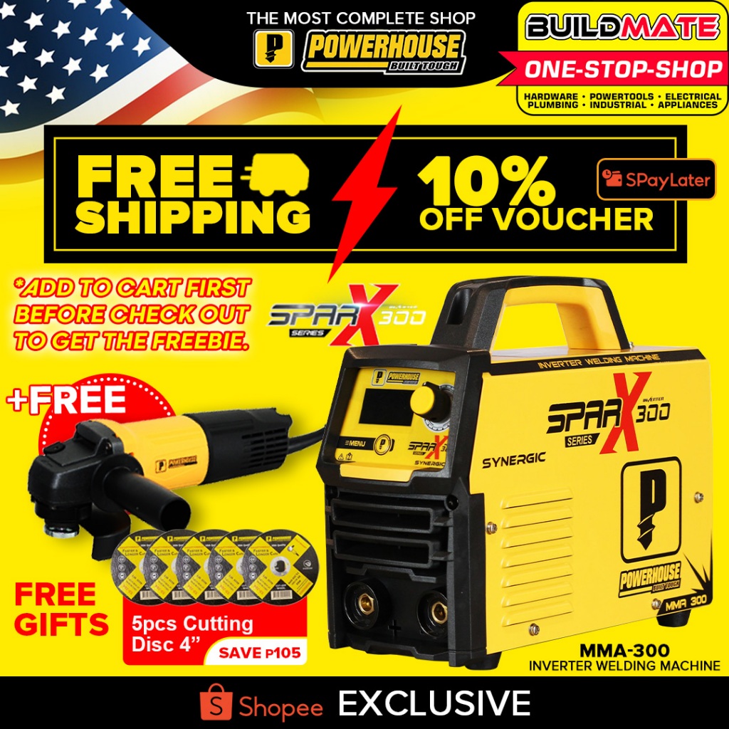 BUILDMATE Powerhouse 300A SPARX Series Synergic Inverter Type Welding ...