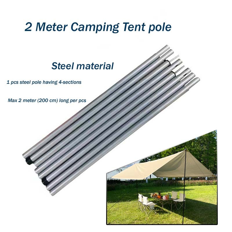 2Meter Steel material Camping Tent stick Outdoor Tents Portable Poles ...
