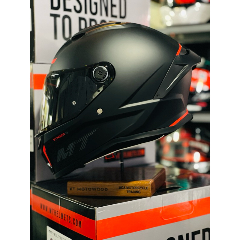 MT STINGER 2 P Full-Face Single Visor Helmet + Free Clear Visor ...