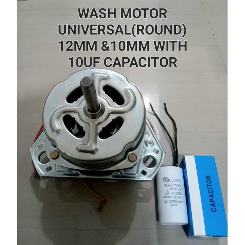 WASH MOTOR ROUND(UNIVERSAL) + 10uF CAPACITOR/washing motor 12mm and ...