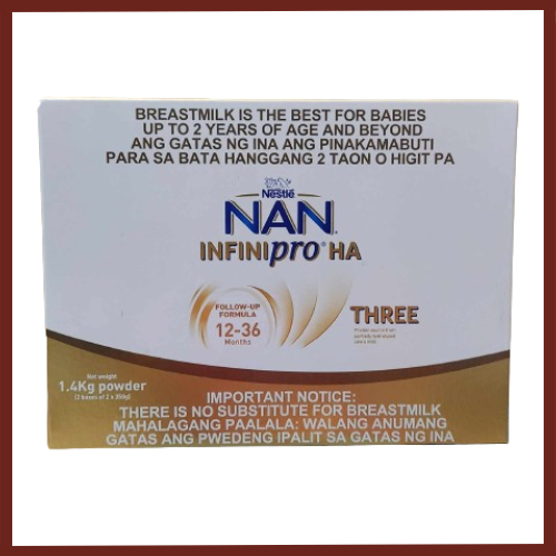 NAN INFINIPRO HA THREE Follow-Up Formula for 12-36 Months 1.4kg (Expiry : Aug. 2024) | Shopee ...