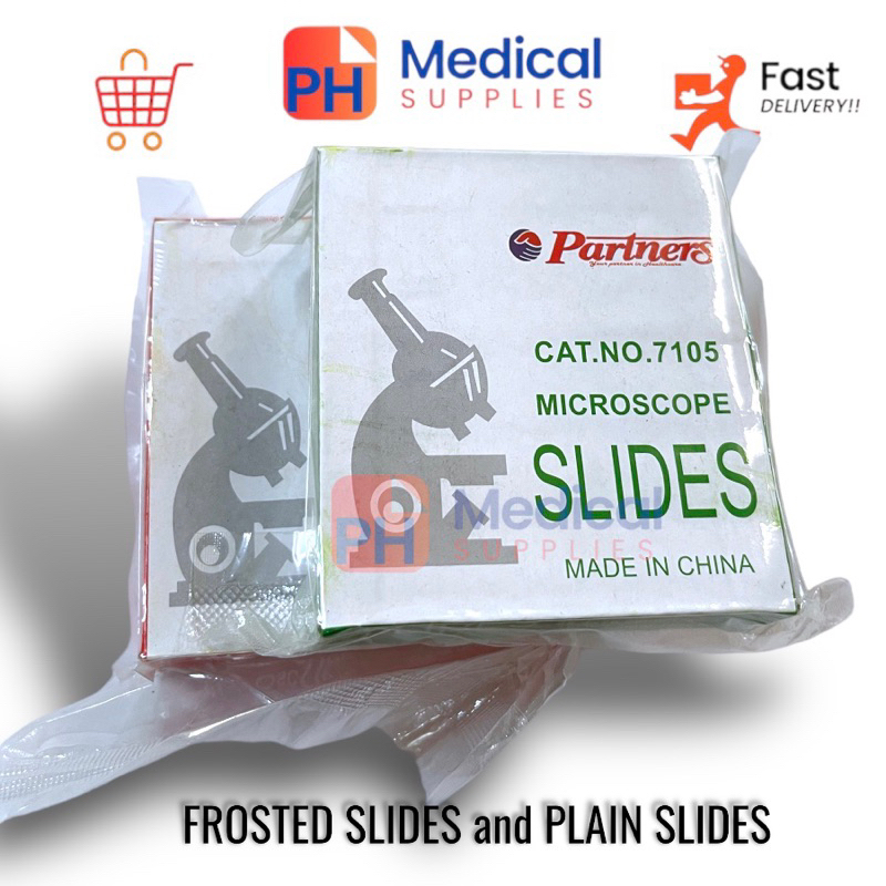Partners Plain & Frosted Glass Microscope Slides | 72 Pcs | 1 Box ...