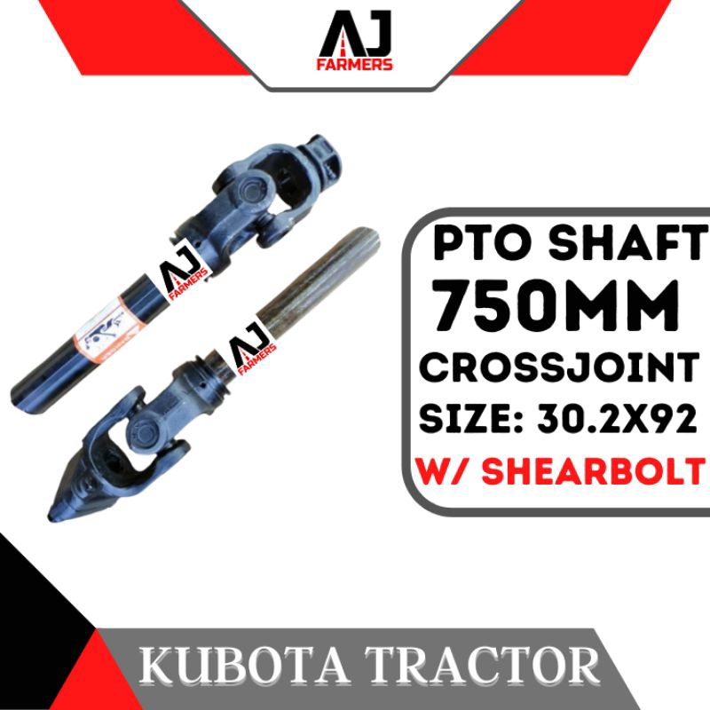 Propeller PTO Shaft 750mm with Shear Bolt 30.2mm x 92mm Kubota Tractor ...