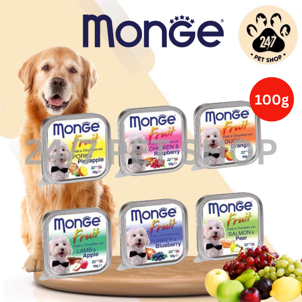 100g Monge Fresh Monge Fruit All Stages Dog Dogs Wet Food Adult Puppy ...