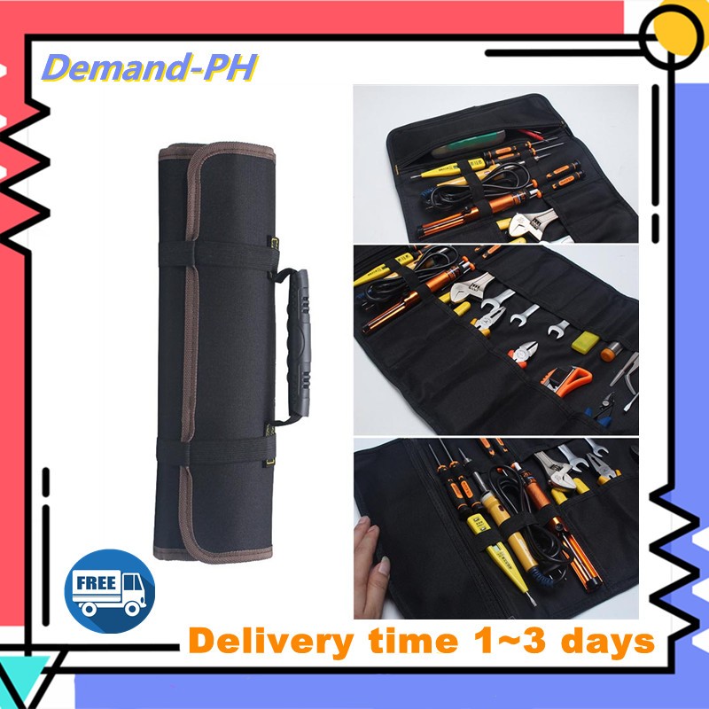 Oxford Canvas Tool Roll Bag Handles for Electrician Computer Repair ...