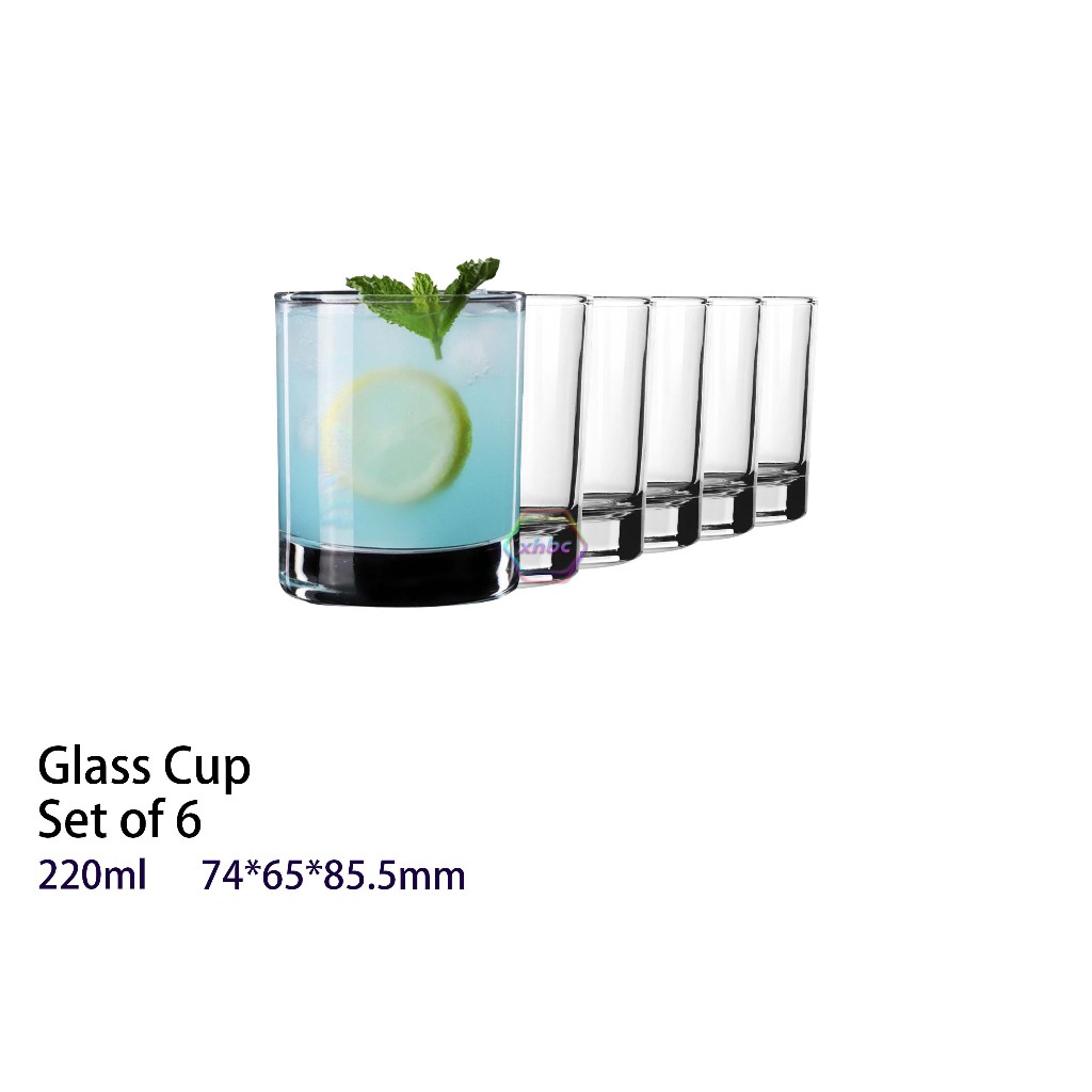 220ml Glassware Drinking Set (1pcs,6pcs) Juice, Soda, Liquor Glass ...