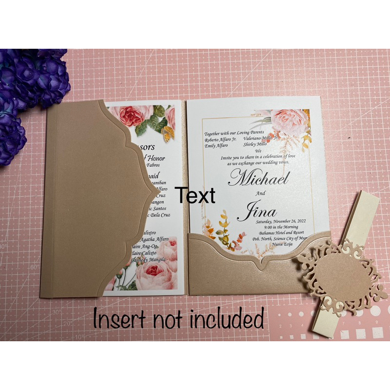 New!! 5x7inches invitation card, Envelope 5 trifold design for wedding ...