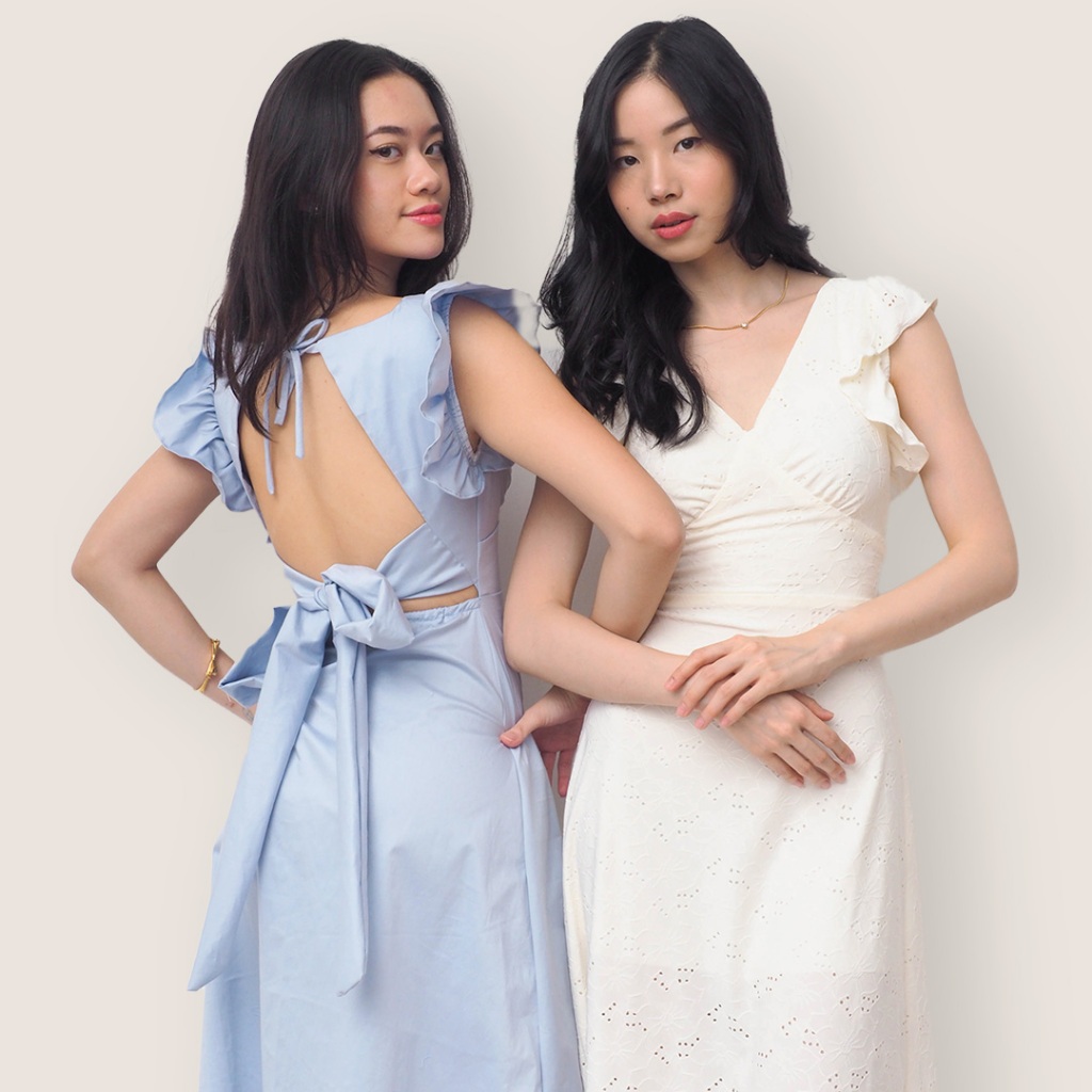 Hey Riley Eleanor Elegant Ruffled Sleeve Backless Dress for Women ...
