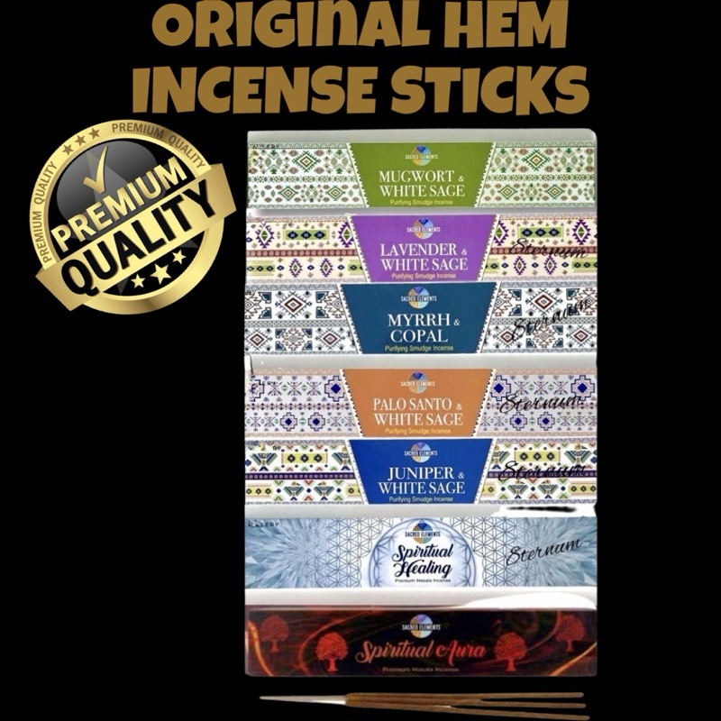 ORGANIC HEM SACRED ELEMENTS INCENSE STICKS, [ 7 VARIANTS ] IMPORTED ...