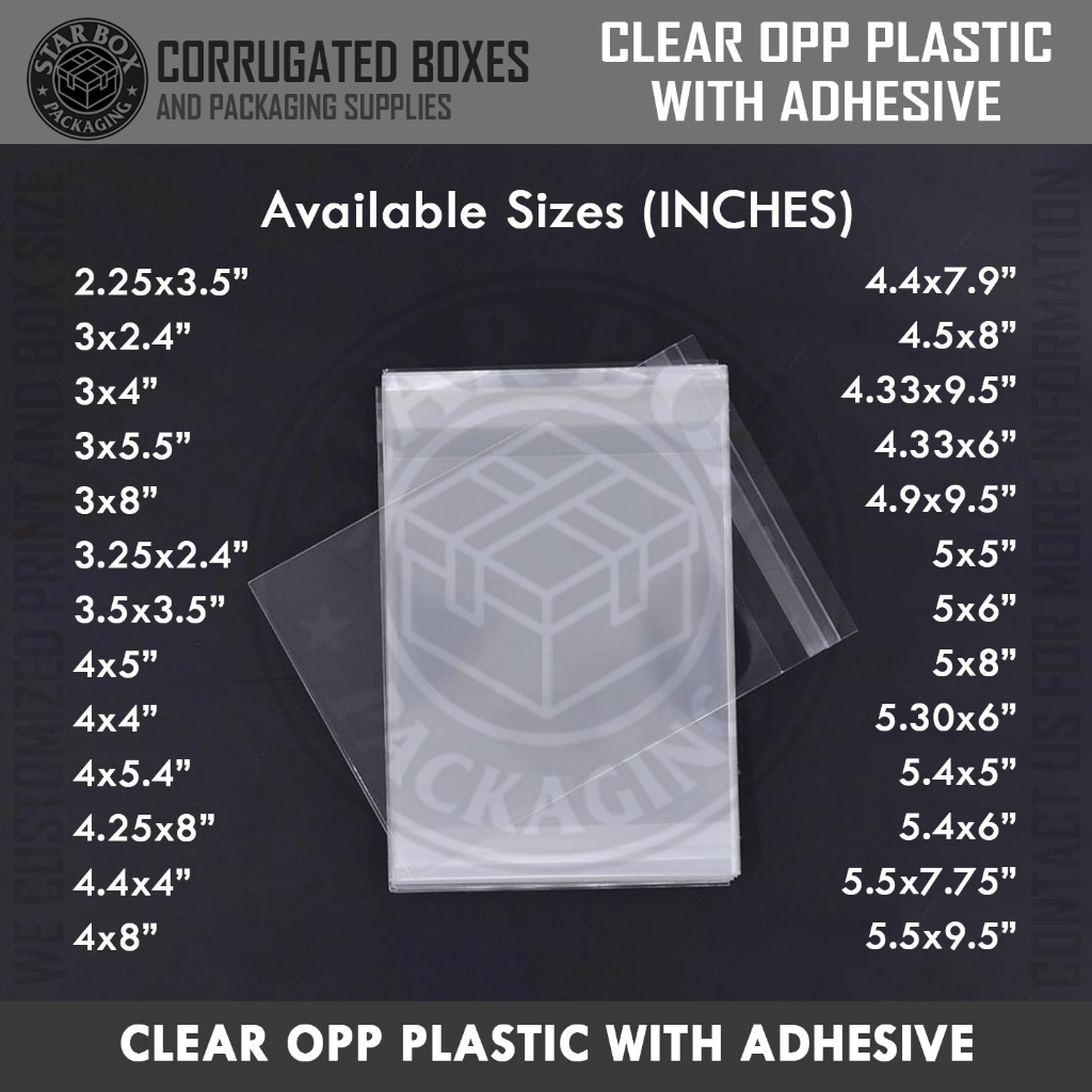 Starbox OPP (50 or 100 Pieces Per Pack) Self Adhesive Plastic for Packaging Small Sizes | Shopee ...