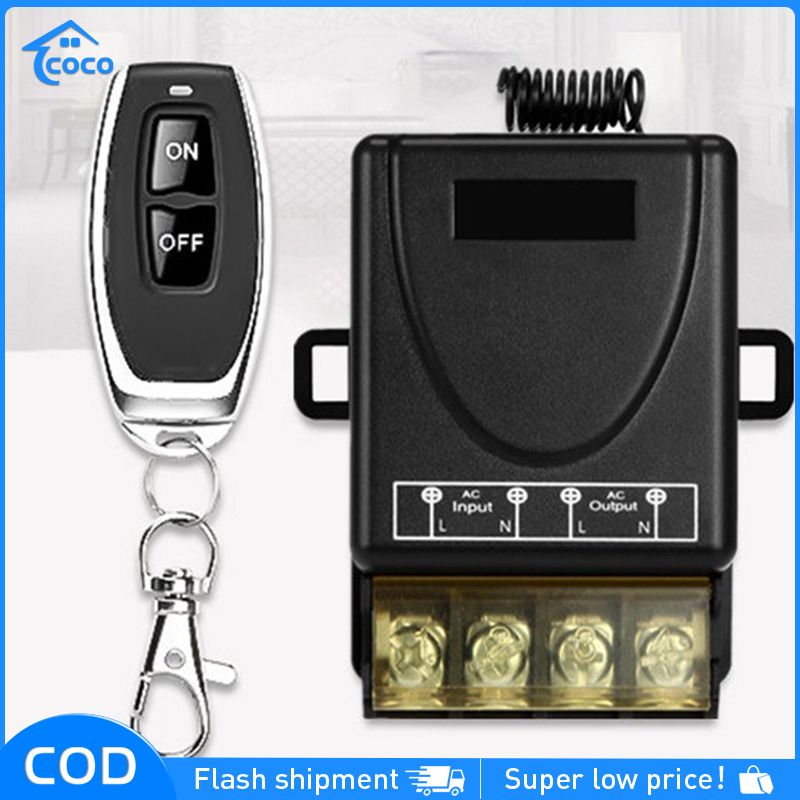 433MHz 220V Water Pump Remote Control Switch 1Ch 30A Receiver Module ON ...