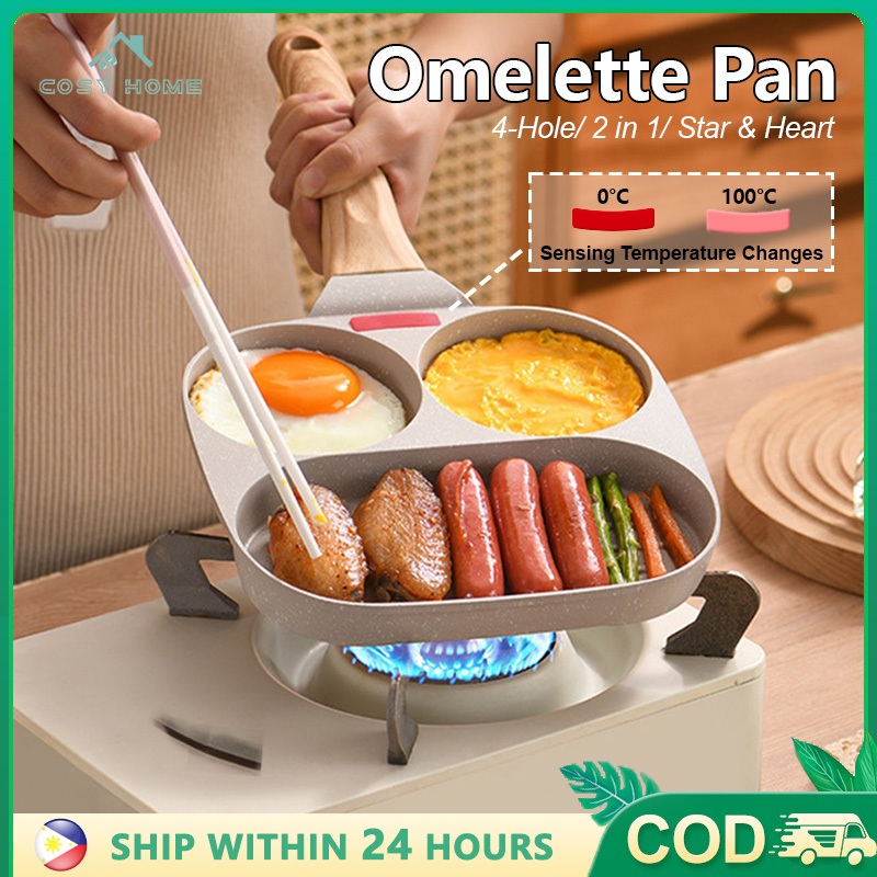 2 in 1 Omelette Pan Home Non-stick Frying Pan Steak Burger Egg Pan ...