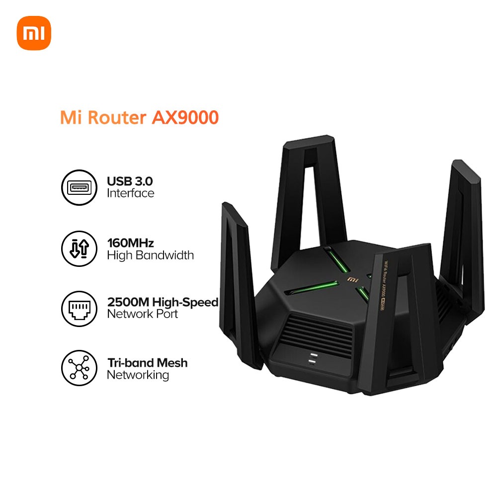 Xiaomi Mi Router AX9000 Wi-Fi 6 Wireless Mesh Gamer Router Tri-Band ...
