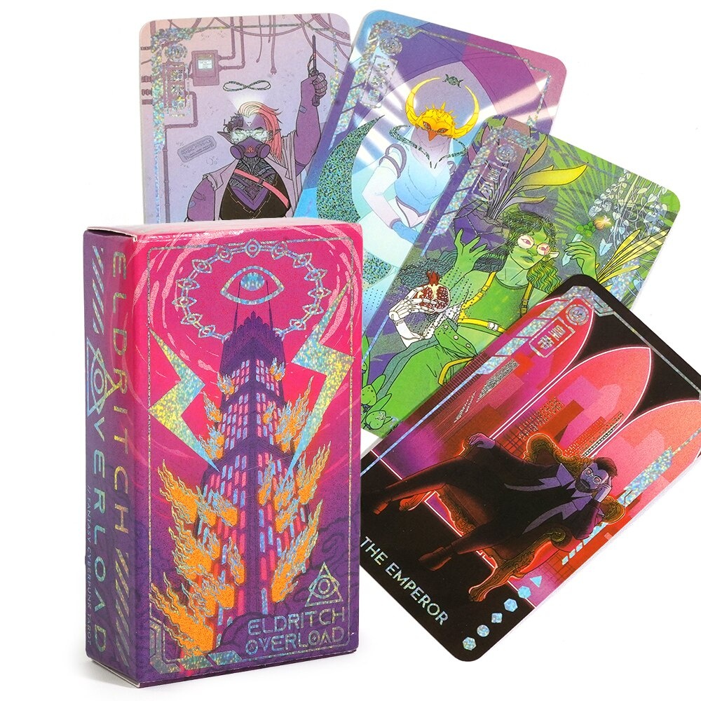 78Pcs Eldritch Overload Fantasy Cyberpunk Tarot Deck Fortune Telling ...