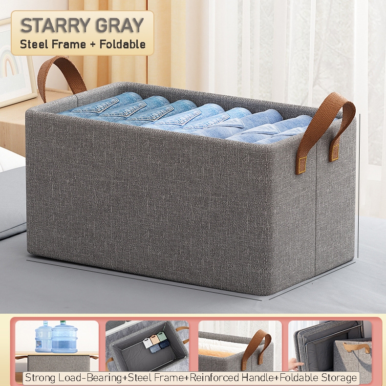 Foldable Large Storage Box Home Steel FrameClothes Organizer Waterproof ...