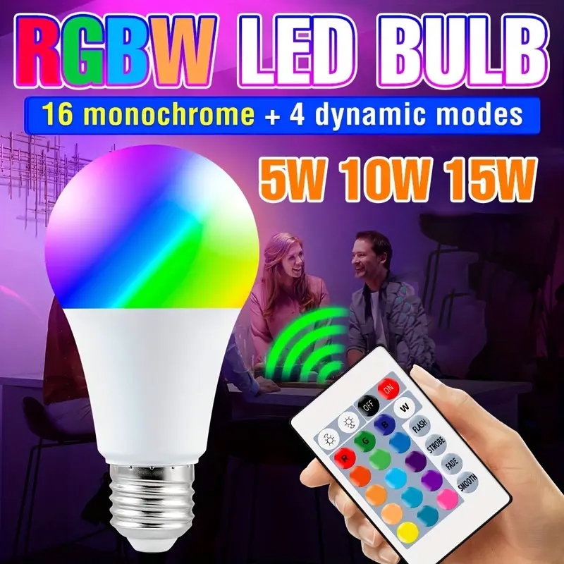 [COD]LED RGB Light Bulb, 220V Color Changing Bulb, Remote Control ...