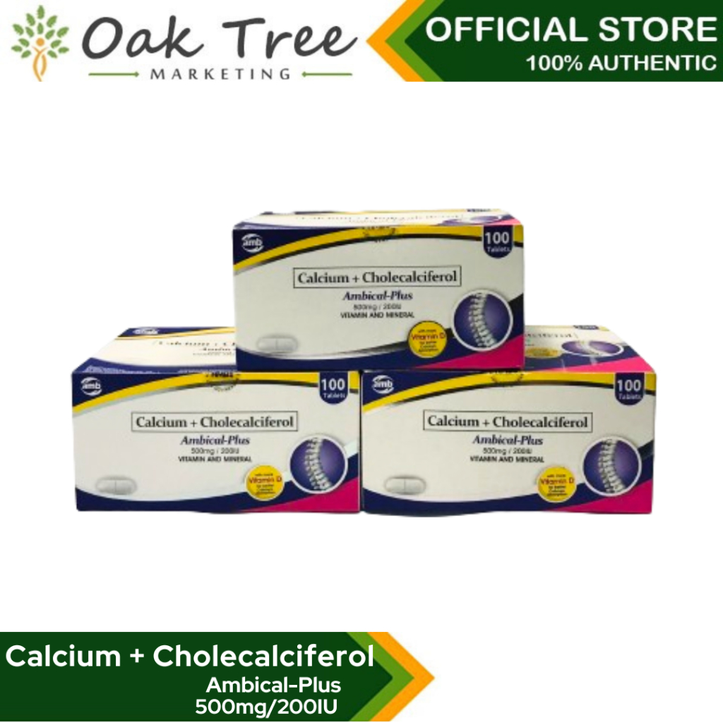 Calcium + Cholecalciferol - Ambical-Plus 500mg/200IU 100Cap/box ...