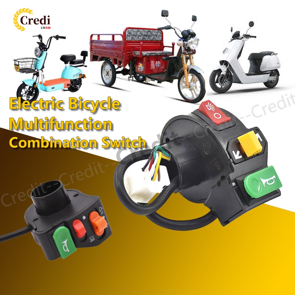 Electric Bicycle Motorcycle Multi-Function Switch Turn Signal Universal ...