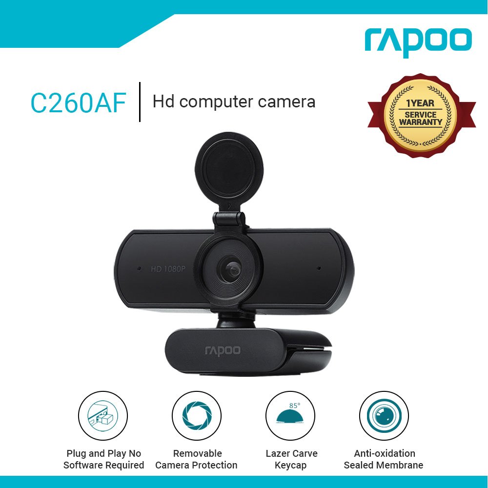 Rapoo C260AF Webcam 1080P HD Web Camera With Microphone for Laptop PC ...