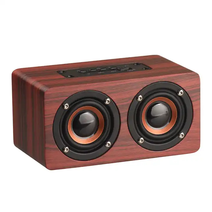 Portable HiFi Sound 6 Inch Wireless Bluetooth Wooden Speakers | Shopee ...