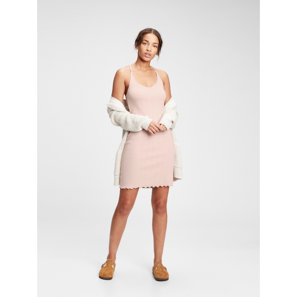 LOVE BY G.AP 681634 Women's V-Neck Ribbed Bodycon Dress - Dull Rose ...