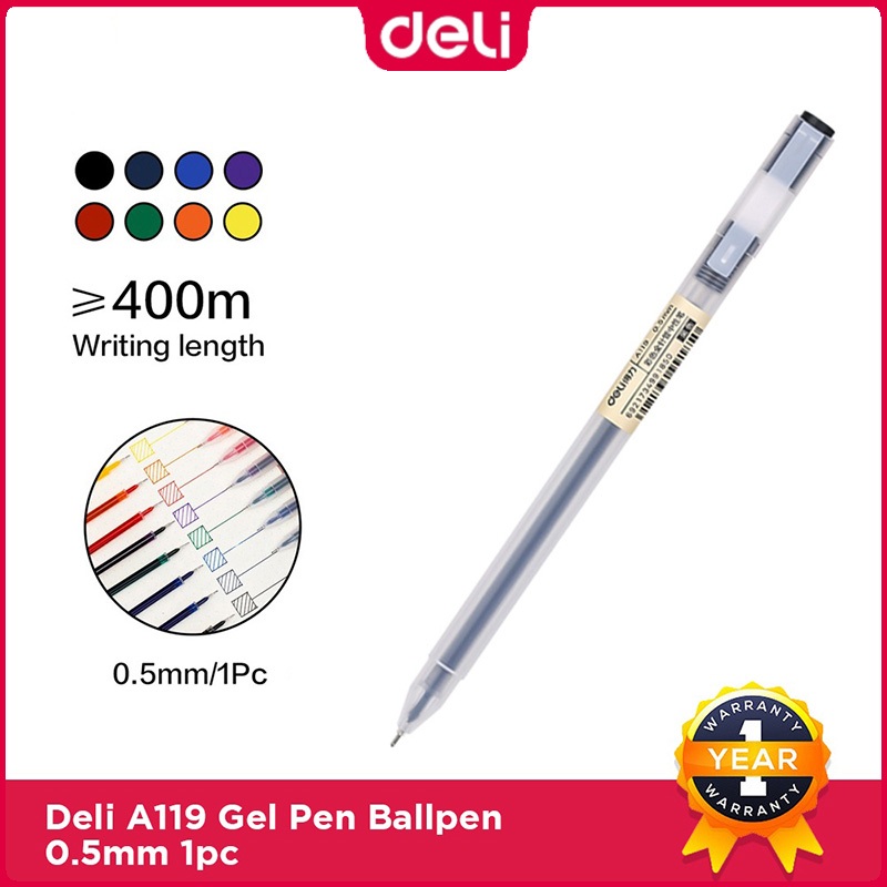 Deli 12PCS Gel Pen Set 0.5mm 8 Colors Pens Student Writing Stationery ...