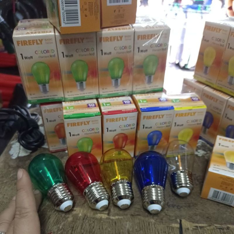 per pc firefly colored filament 1w led bulb: red, green ,blue, clear ...