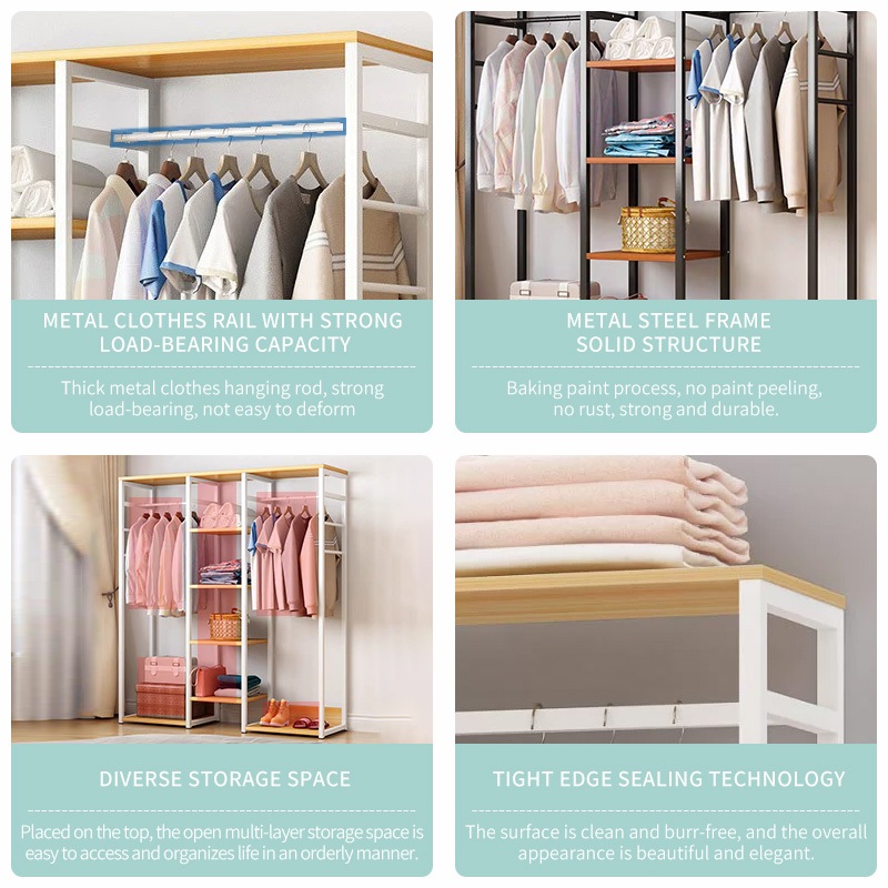 COD Modern Style Clothes Hanging Coat Storage Wardrobe Clothes Rack ...