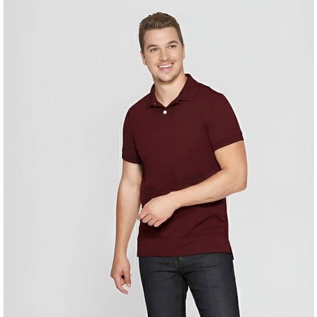 GOODFELLOW&CO EPE11 Standard Fit Short Sleeve Loring Polo - Pomegranate ...