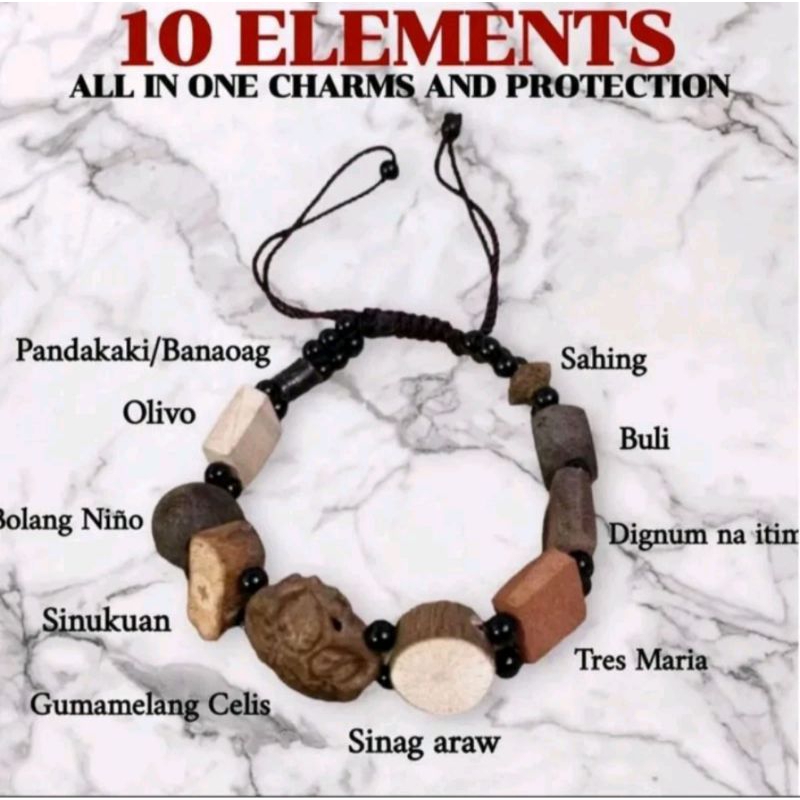 10 elements bracelet all-in-one charm with orasyon | Shopee Philippines