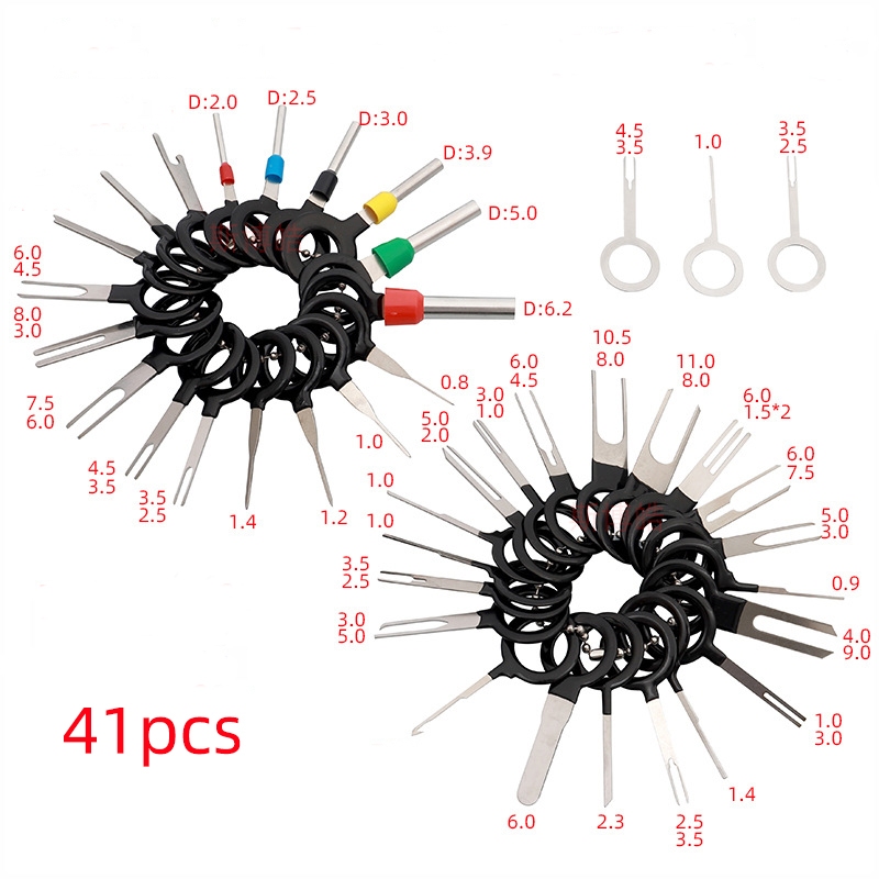 41pcs Car Terminal Removal Kit Wire Plug Connector Extractor Pin Needle ...