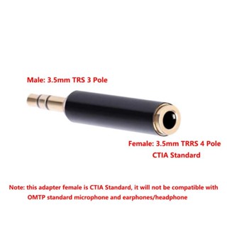 TRRS to TRS Adapter 3.5mm Plug Jack Connector Converter for Microphone ...