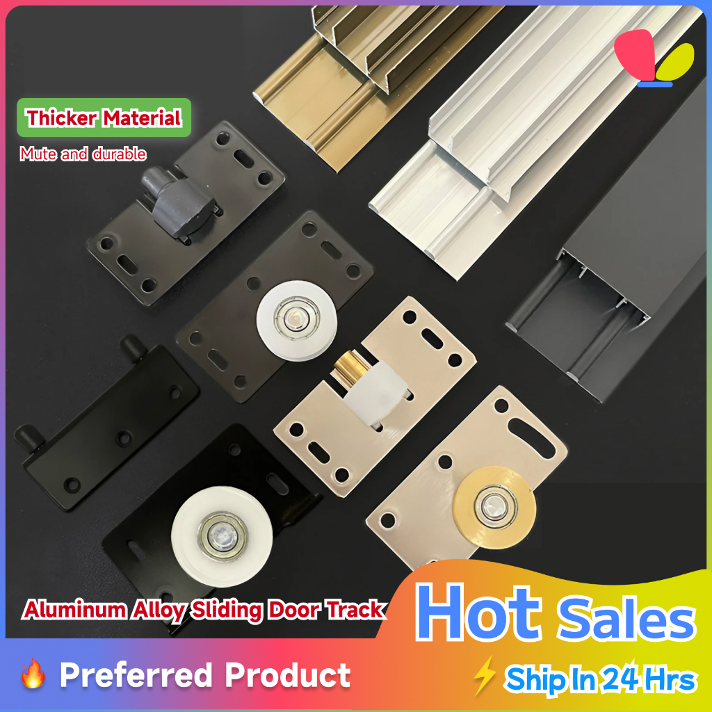 Wardrobe Sliding Door Track Rail And Pulley Caster 1.5 Meter Sliding ...