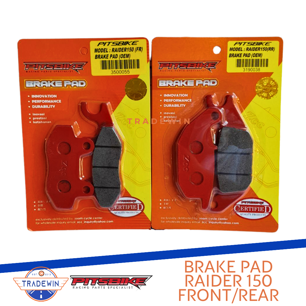 RAIDER 150 BRAKE PAD (CARB) PITSBIKE FRONT REAR | Shopee Philippines