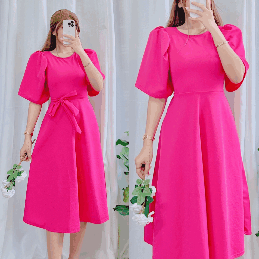 NEW COD FASHION Bonny Padded Puff Sleeve and 3/4 PUFF SLEEVELONG DRESS ...