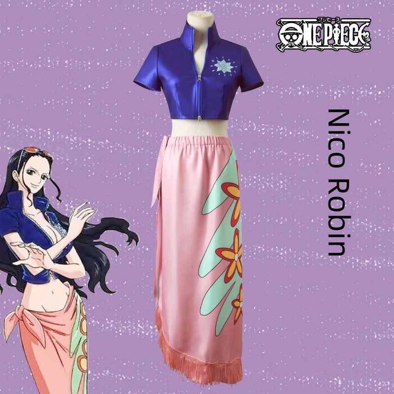 One Piece Nico Robin Cosplay Costume Dress Outfits Halloween Carnival ...