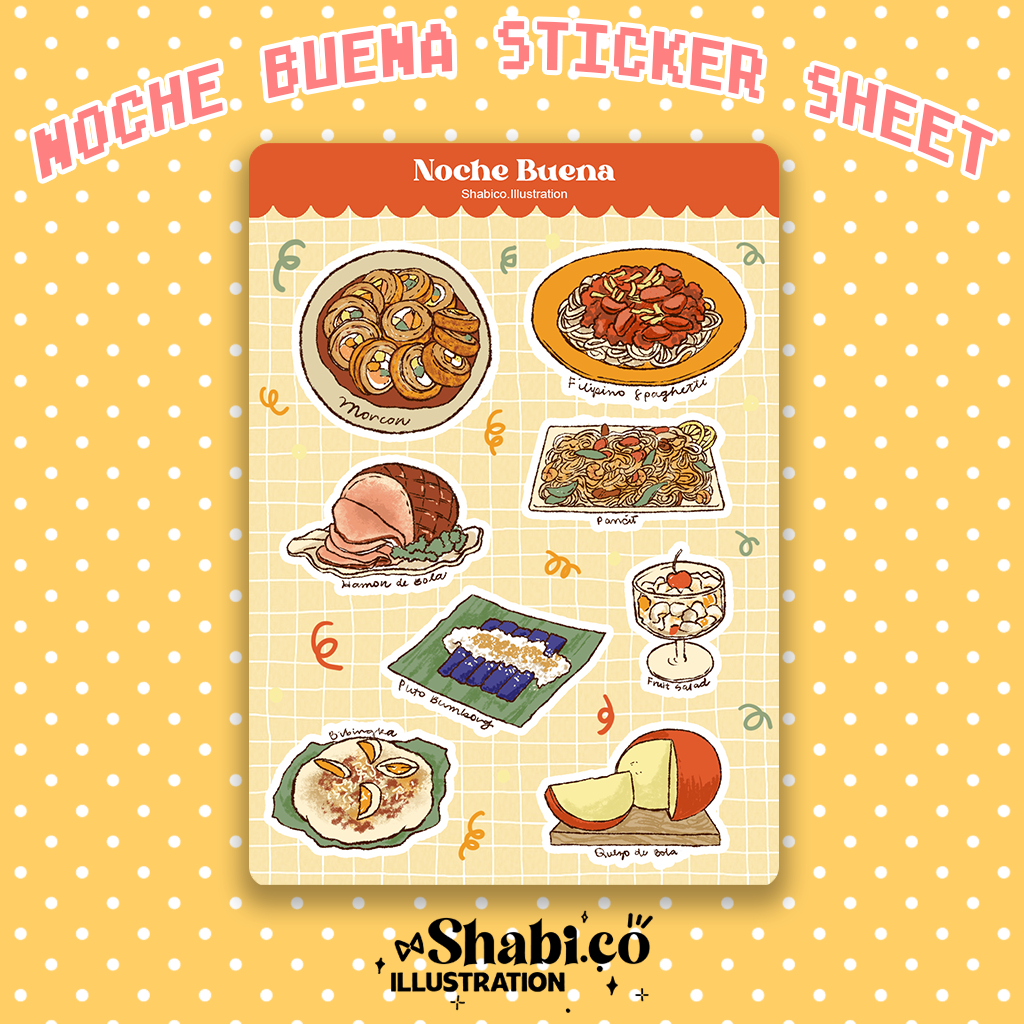 Noche Buena Christmas Food Sticker Sheet Vinyl Matte Laminated - Kiss ...
