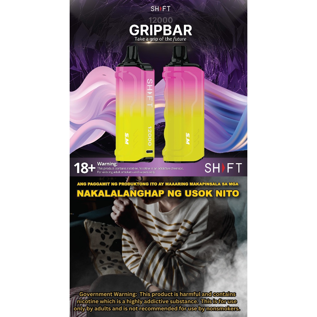 NEW SHFT GRIPBAR 12000 PUFFS WITH FREE LANYARD INSIDE STRICTLY FOR ...