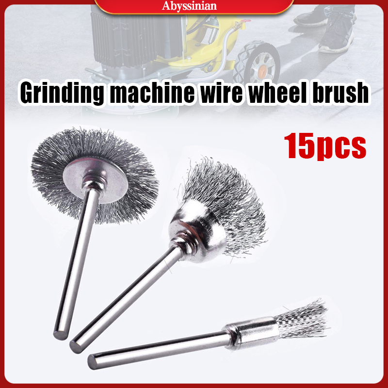 15Pcs Rotary Steel Wire Brush Drill Mini Drill Rotary Cup Brush Set For ...