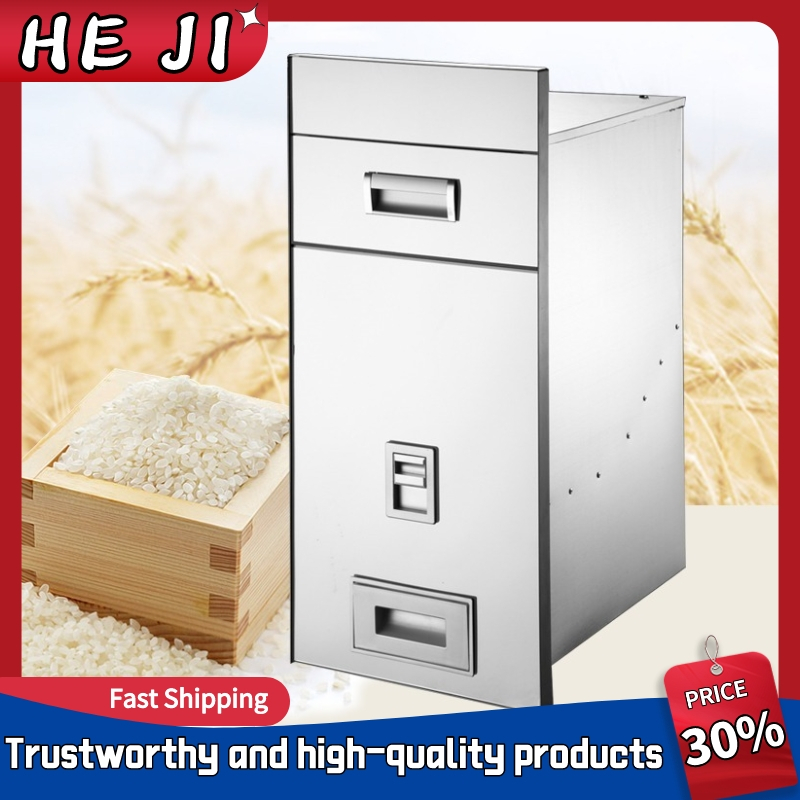 Embedded rice dispenser 20kg Stainless steel rice storage kitchen ...
