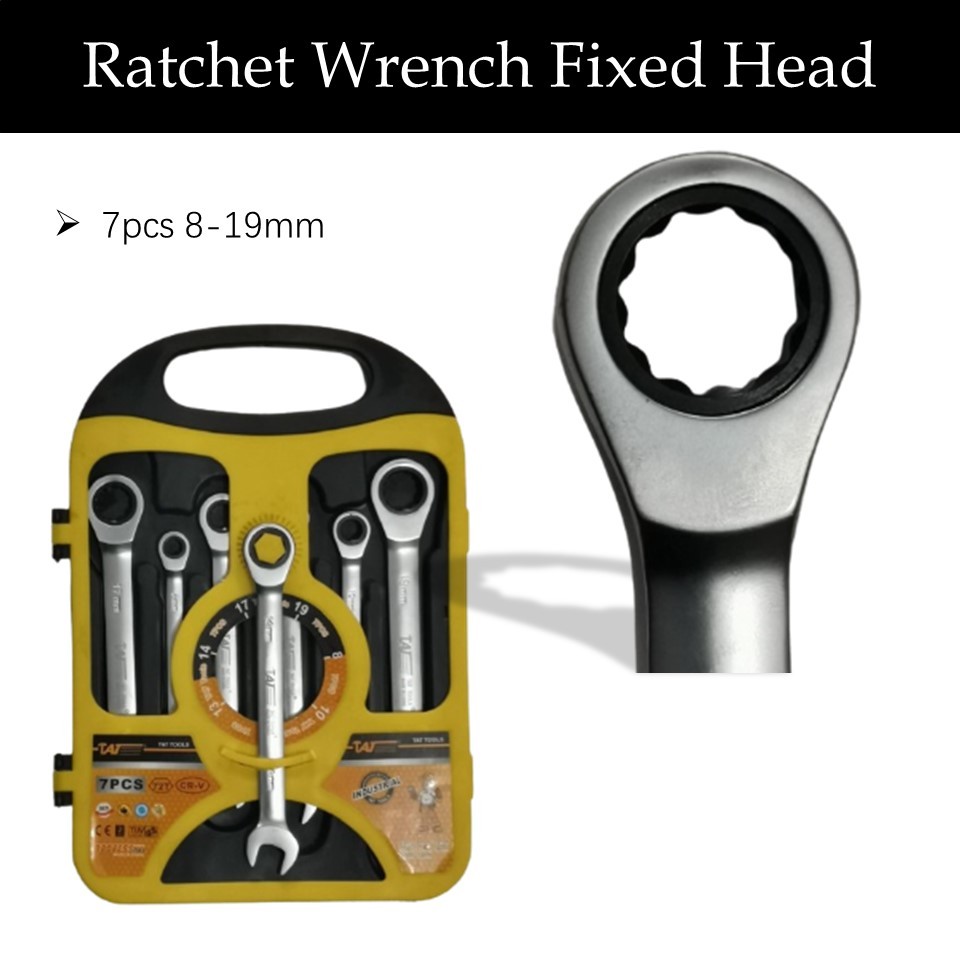 RTK Ratchet Wrench Fixed Head 7pcs： 8-19mm | Shopee Philippines