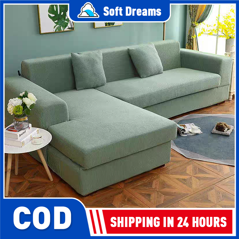 I Shape Universal Thick Sofa Cover Stretchable 1/2/3/4 Seater with Arm ...