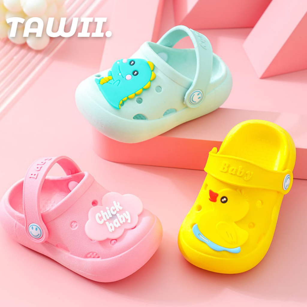 【Fork.Crocs】unisex cute soft sandals for kids crocs size20-35 Crocs tie ...