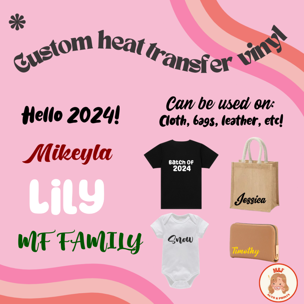 Custom Iron-on Sticker (HTV) Heat transfer vinyl | Shopee Philippines