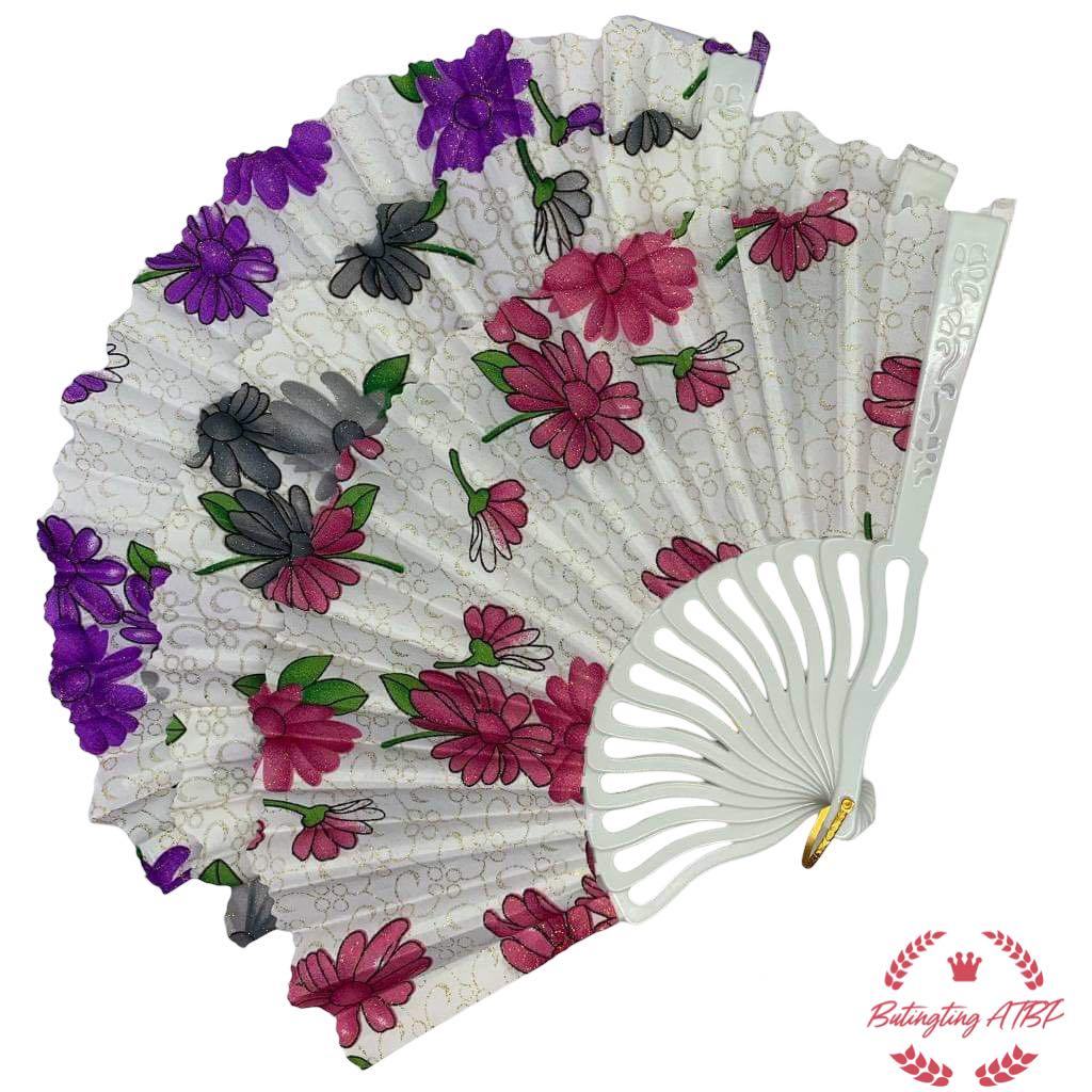 【BTT】Flower design Fan hand-held white handle | Shopee Philippines