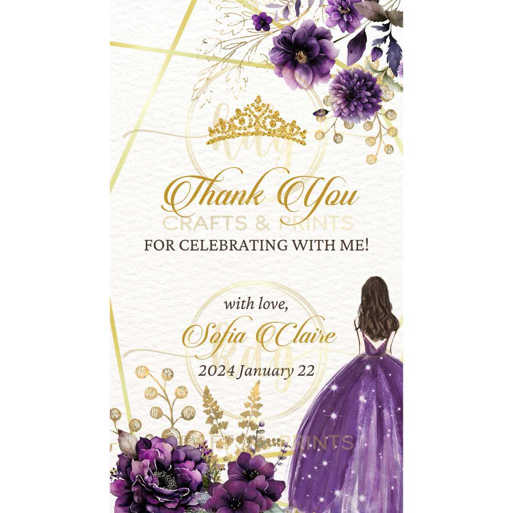 10 pcs - THANK YOU GIFT TAGS FOR 18th BIRTHDAY / DEBUT / QUINCEAÑERA ...