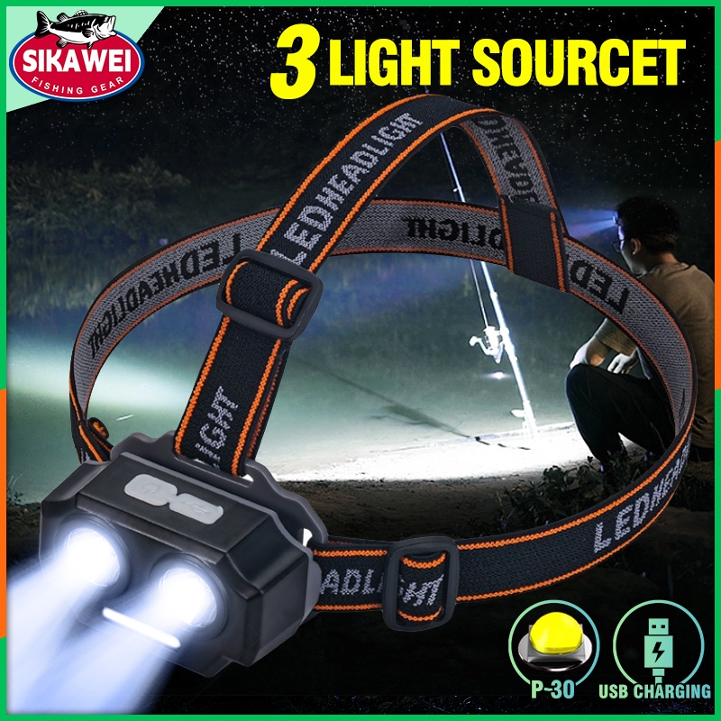 Outdoor camping Portable mini P30+SMD LED Headlamp USB charging Fishing ...