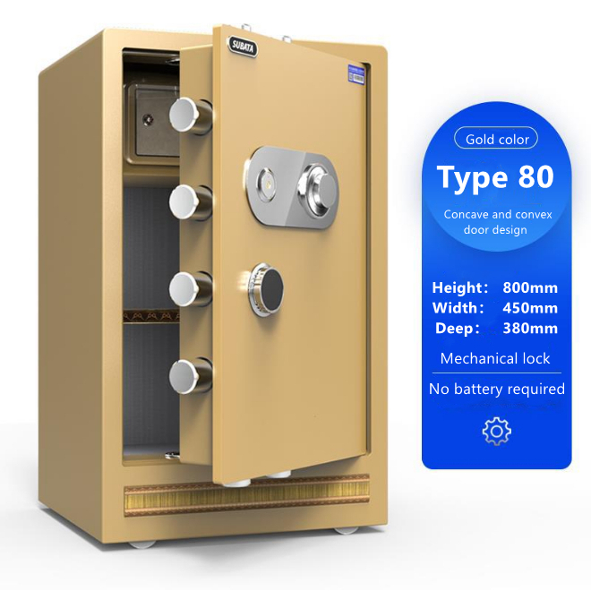 Safe Box Mechanical All Steel Fireproof Rustproof AntiTheft Cash 45cm ...