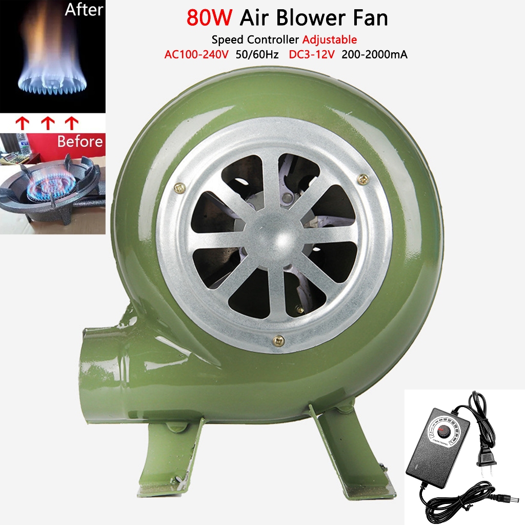 80W Air Blower Fan Stove With Speed Controller Adjustable AC 220V DC 3 ...