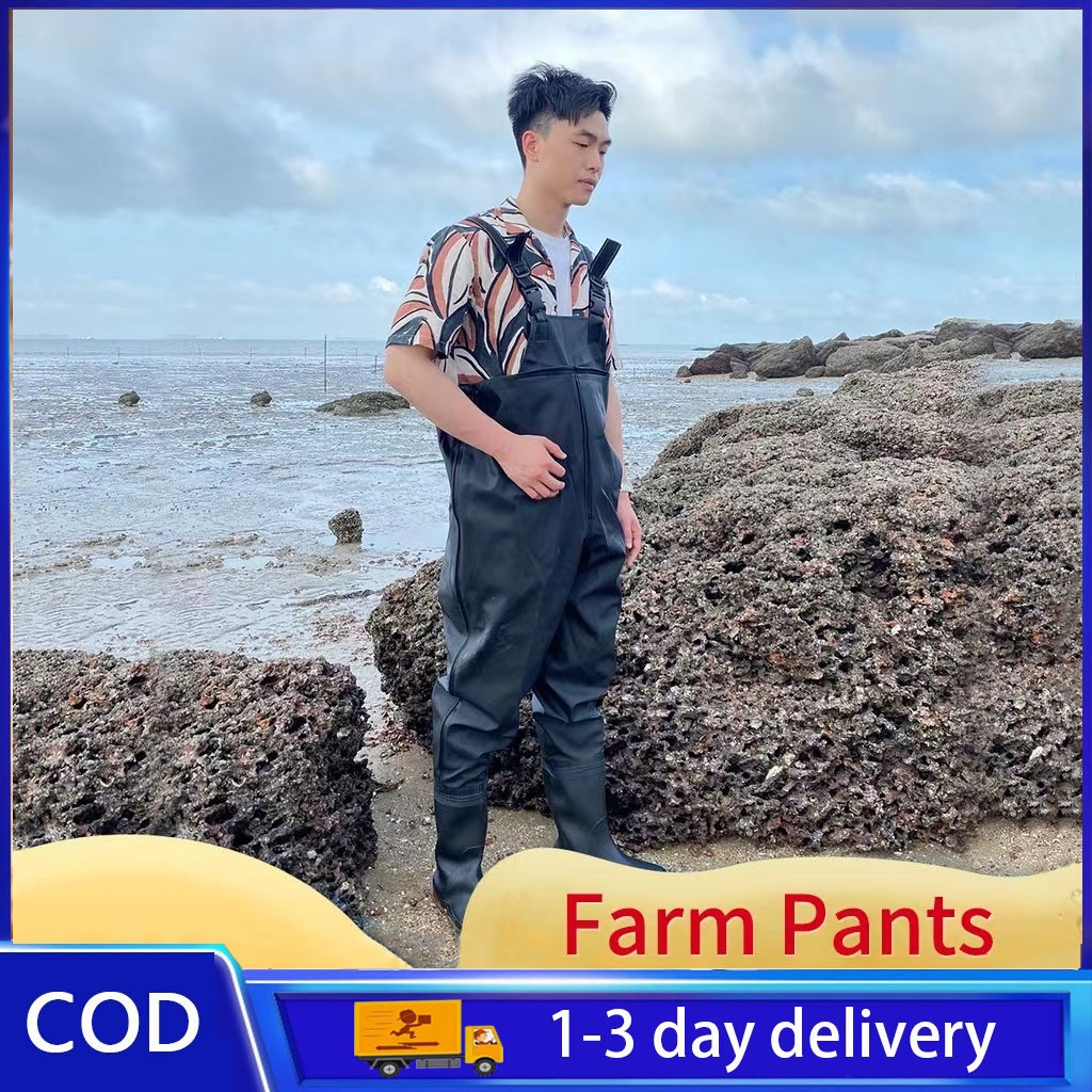 Thickened Waterproof Overalls with Rain Boots, Half-body Waterproof ...